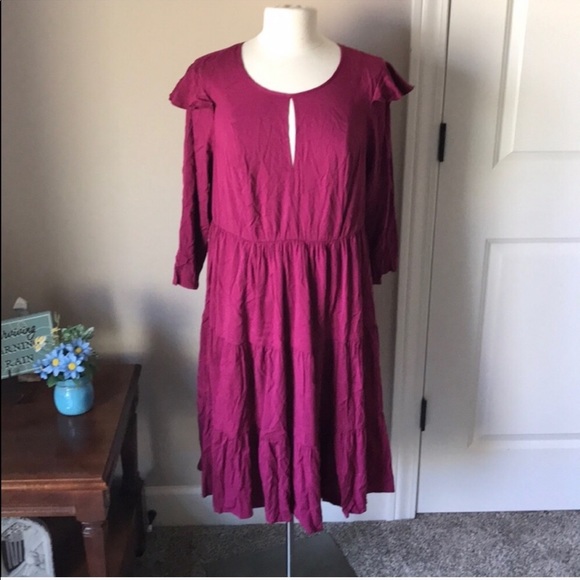torrid | Dresses | Torrid Wine Challis Tiered Skater Dress | Poshmark